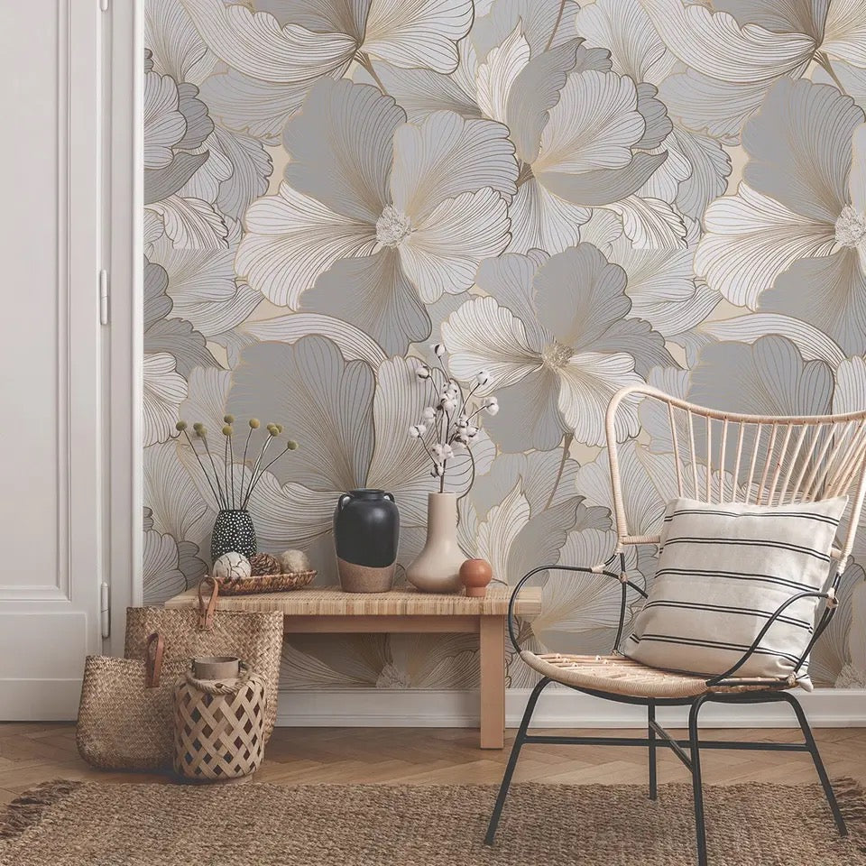 Custom Wallpaper Bold Floral Mural | BVM Home