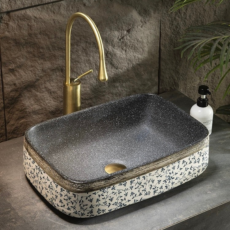 Chinese Ceramic Art Countertop Basin Lavabo Porcelain Sink | BVM Home