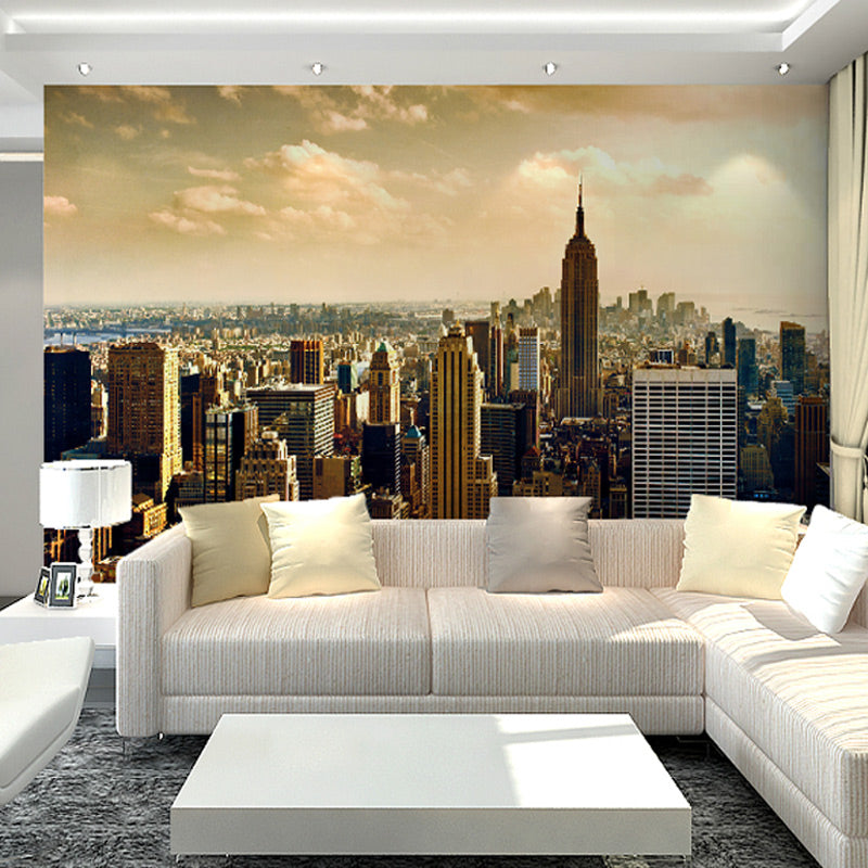 Custom 3D Photo Wallpaper Mural for Living Room Cityscape | BVM Home