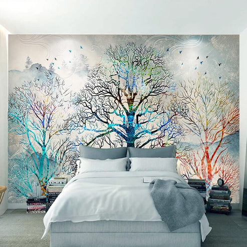 Custom Mural Hand Painted Effect Money Tree Wallpaper | BVM Home