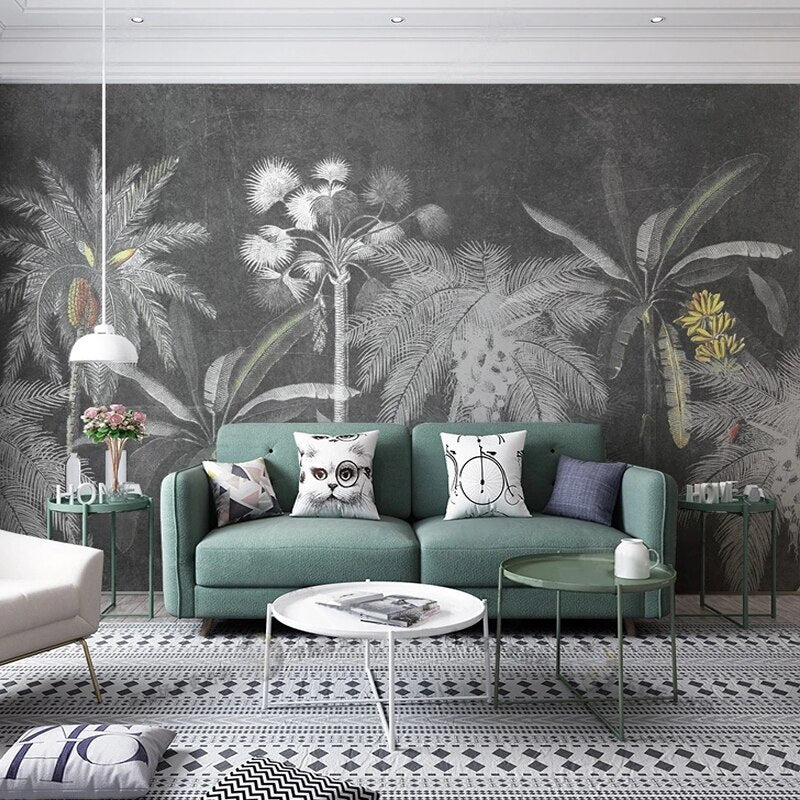 Custom Wallpaper Mural Nordic Style Tropical Plant Forest | BVM Home
