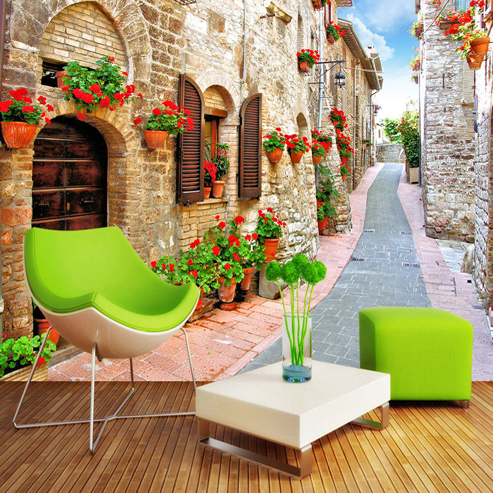 Custom Wallpaper Mural European Rural Alley | BVM Home