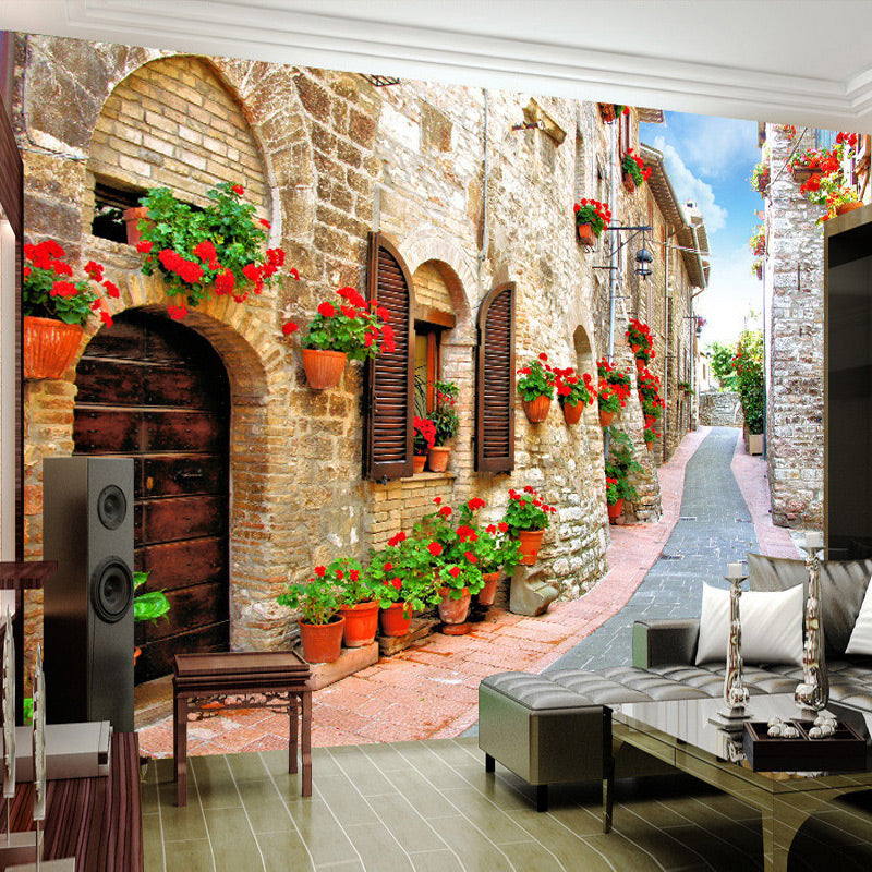 Custom Wallpaper Mural European Rural Alley | BVM Home
