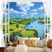 Custom Mural Nature Landscape Window 3D Wallpaper | BVM Home