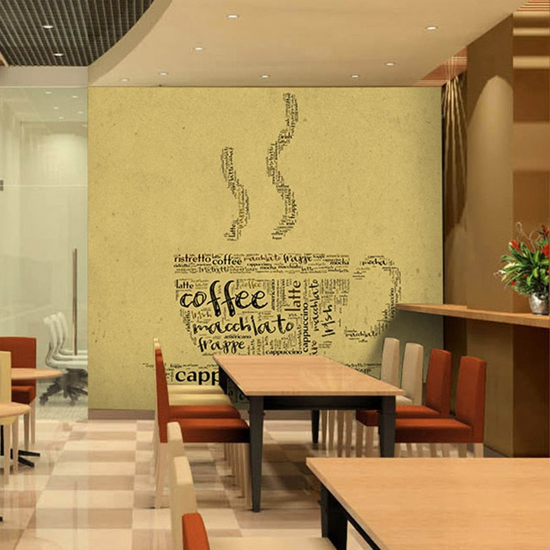 Custom Size Wallpaper Mural for Cafe Restaurant Coffee Shop | BVM Home