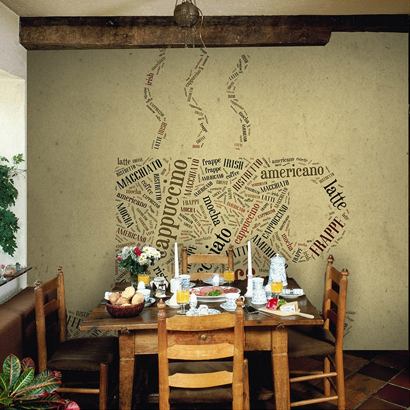 Custom Size Wallpaper Mural for Cafe Restaurant Coffee Shop | BVM Home