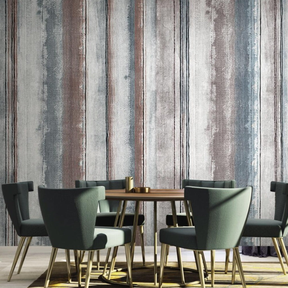 Custom Wallpaper Mural Retro Style Vertical Stripes | BVM Home