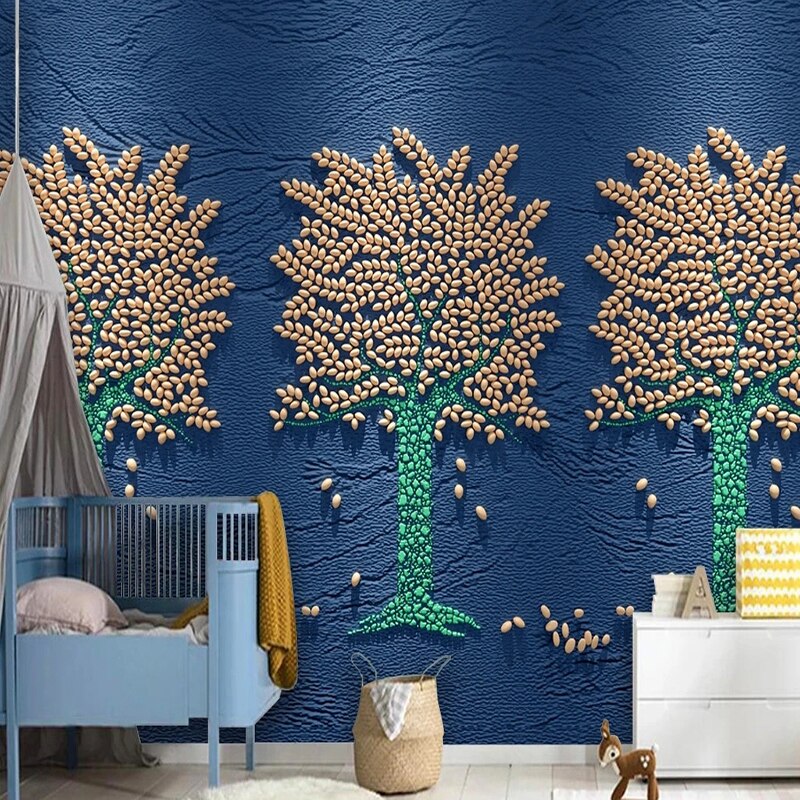 Custom Mural Modern Abstract 3D Effect Tree Art Wallpaper | BVM Home