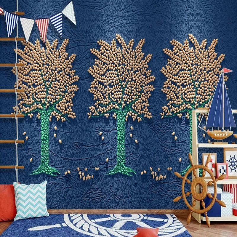 Custom Mural Modern Abstract 3D Effect Tree Art Wallpaper | BVM Home