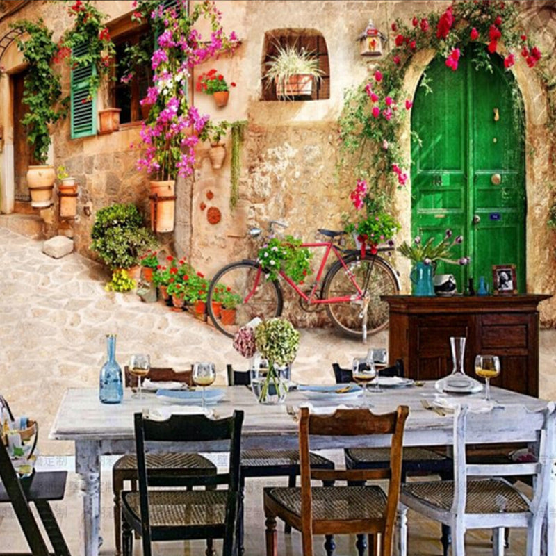 Nostalgia Street View 3D Retro Custom Mural Wallpaper | BVM Home