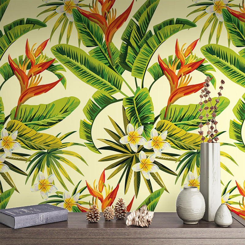 Custom Mural Wallpaper Tropical Plants Wallcovering | BVM Home