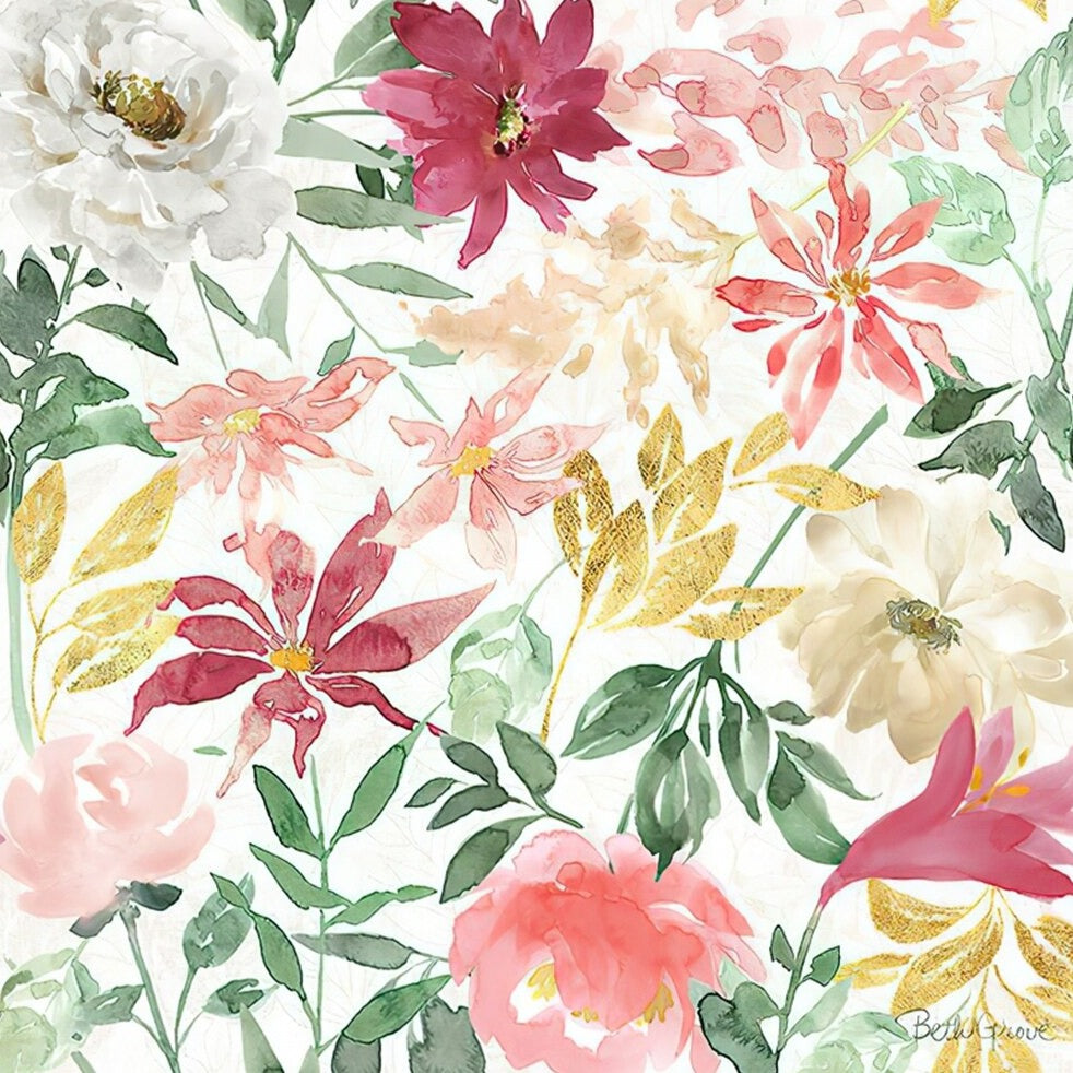 Custom Wallpaper Mural Nordic Style Flowers | BVM Home