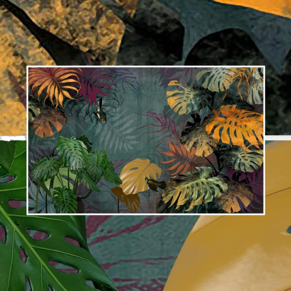 Custom Mural Wallpaper Tropical Plants Leaves | BVM Home