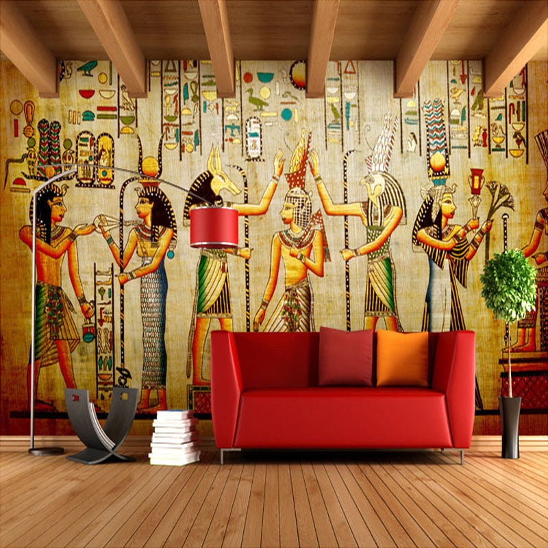 Custom Wallpaper Wallcovering Egyptian Figure Classic Mural | BVM Home
