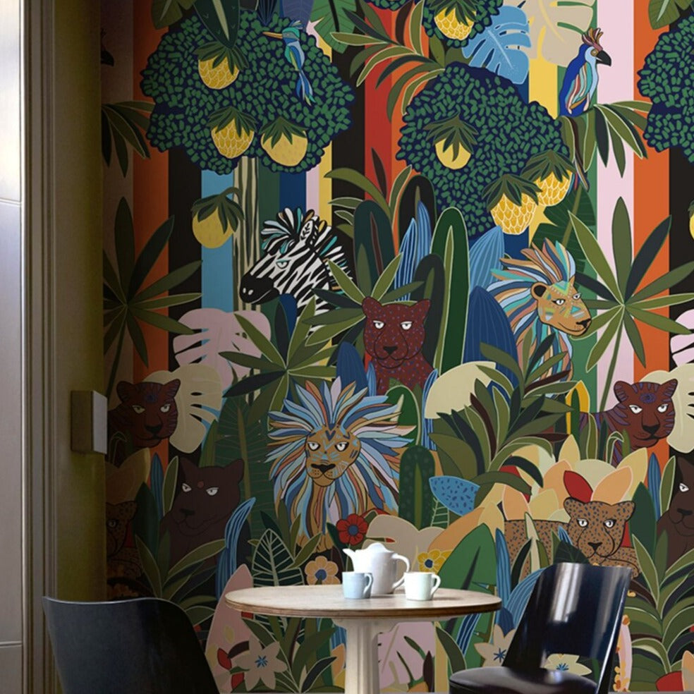 Custom Wallpaper Murals Tropical Jungle Animals | BVM Home