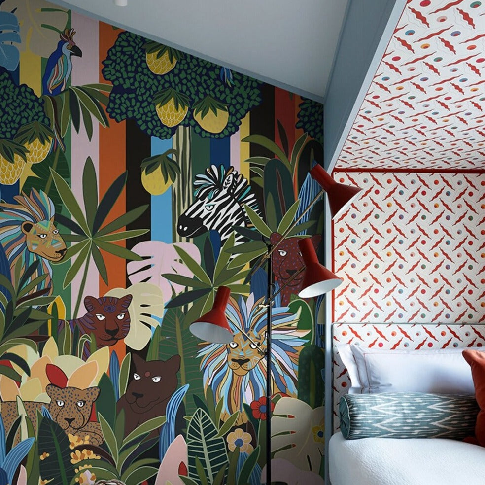 Custom Wallpaper Murals Tropical Jungle Animals | BVM Home