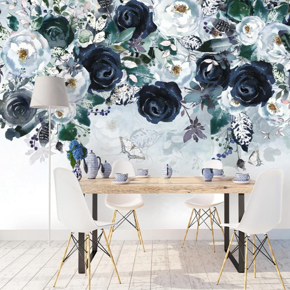 Custom Wallpaper Mural Vintage Pastoral Flowers | BVM Home