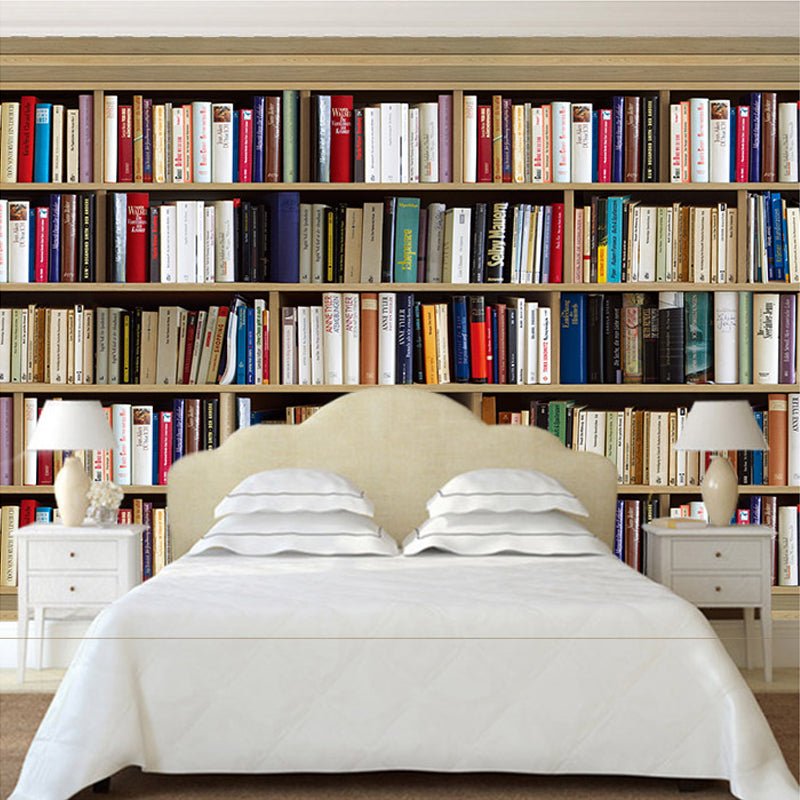 European Bookshelf 3D Custom Mural Wallpaper | BVM Home