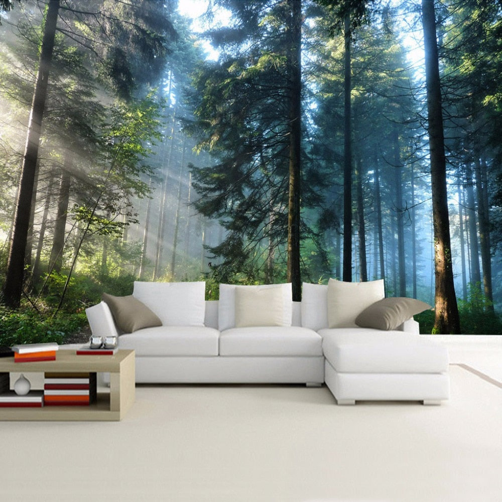 Green Forest Tree Scenery Large Wallpaper Mural Home Decor | BVM Home
