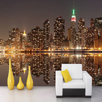 Custom Wallpaper Mural City Night View Wallcovering | BVM Home