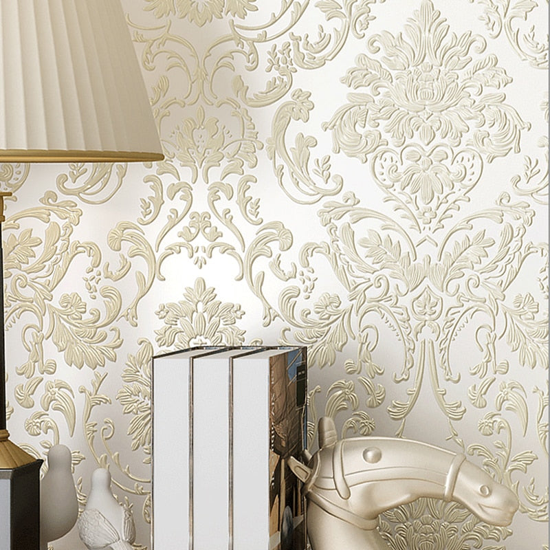 Luxury 3D Embossed Damascus Wallpaper European Wallcovering | BVM Home