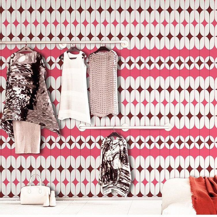 Nordic Pink Blue Geometric PVC Wallpaper | BVM Home