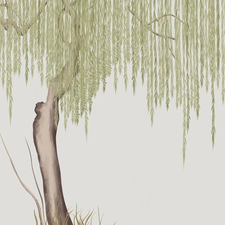 Custom Mural Wallpaper Chinese Style Willow Scenery | BVM Home