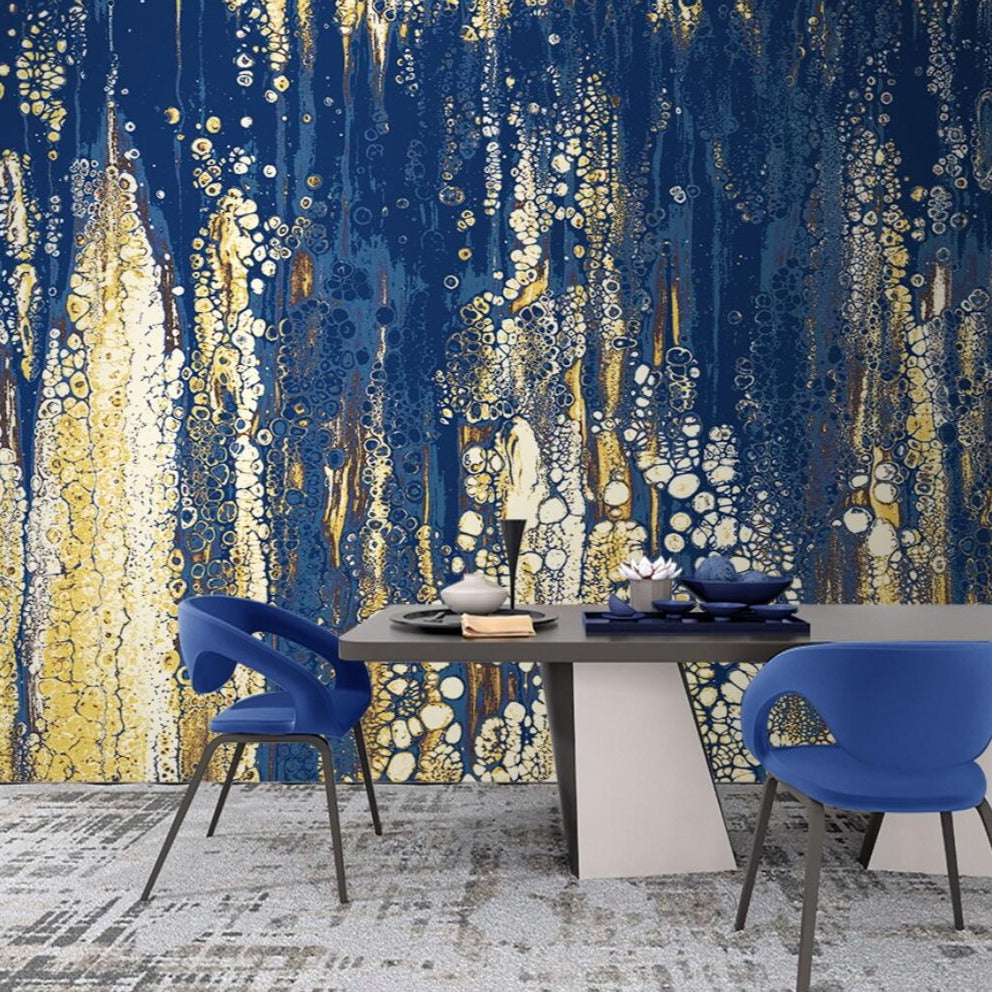 Custom Wallpaper Blue Background Mural Abstract Art | BVM Home