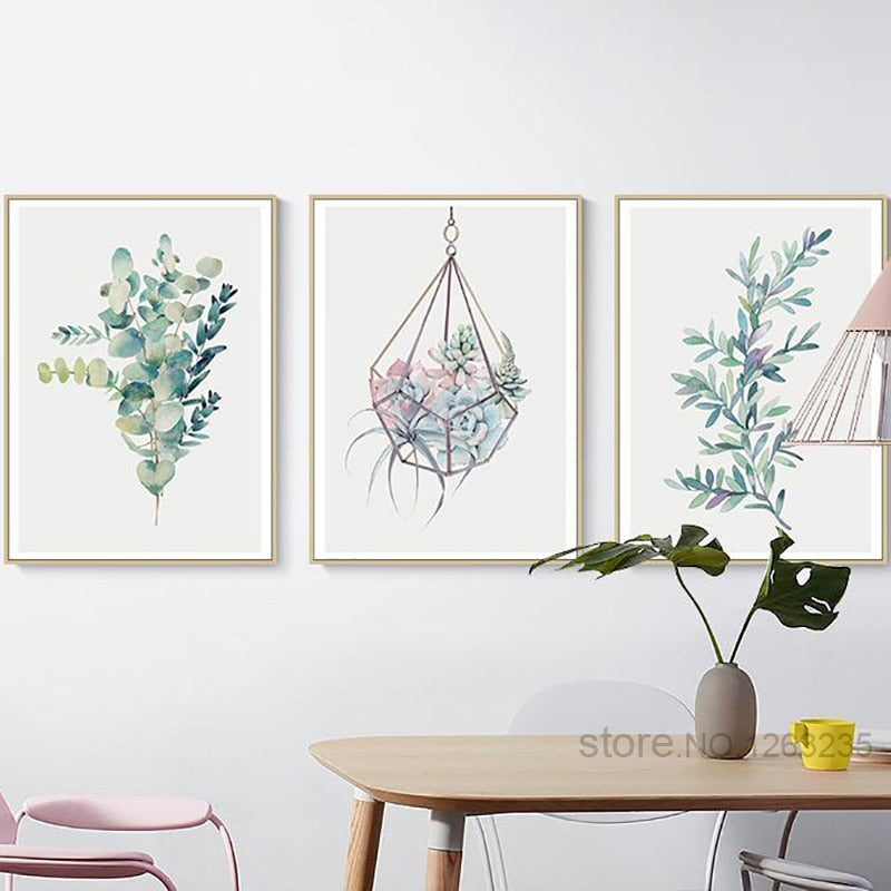 Succulent Plants Nordic Poster Leaf Flower Wall Art Posters | BVM Home