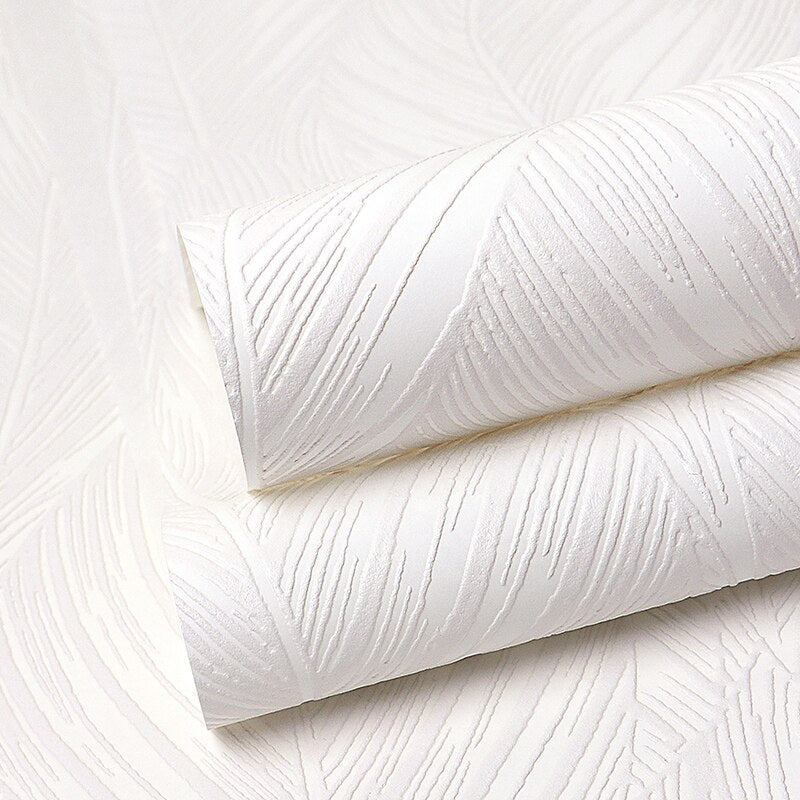 Nordic Style White Banana Leaf Wallpaper | BVM Home