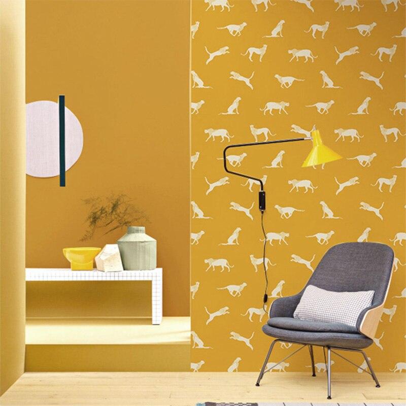 Yellow Red Blue Grey Animal Pattern Vinyl Paper Wallpaper | BVM Home
