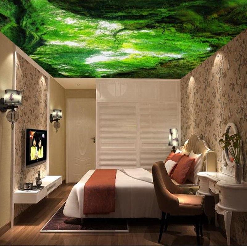 Custom 3D Visual Ceiling Mural Fresh Air Green Woods | BVM Home