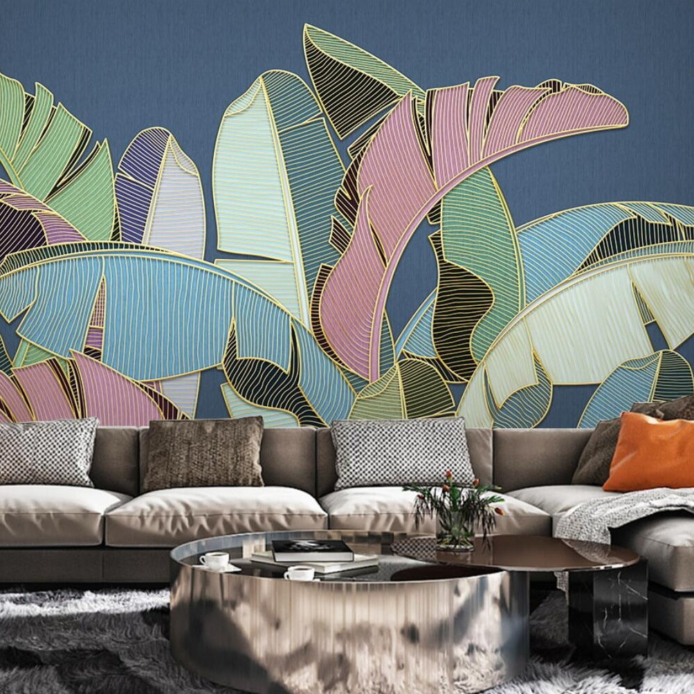 Custom Wallpaper Mural Nordic Style Tropical Banana Leaf | BVM Home