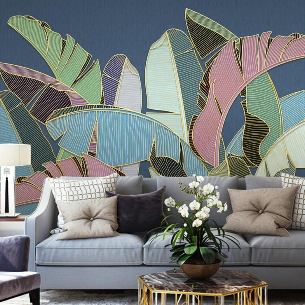 Custom Wallpaper Mural Nordic Style Tropical Banana Leaf | BVM Home