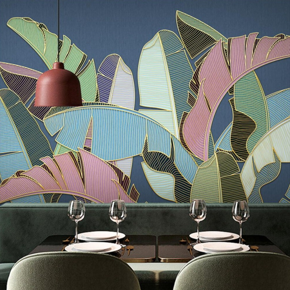 Custom Wallpaper Mural Nordic Style Tropical Banana Leaf | BVM Home
