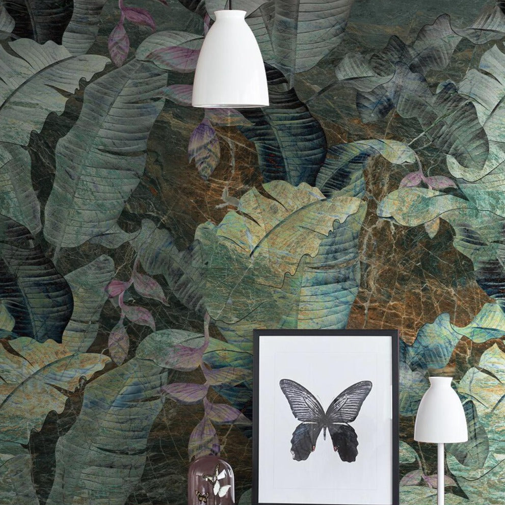 Custom Wallpaper Mural Nordic Style Tropical Plants | BVM Home