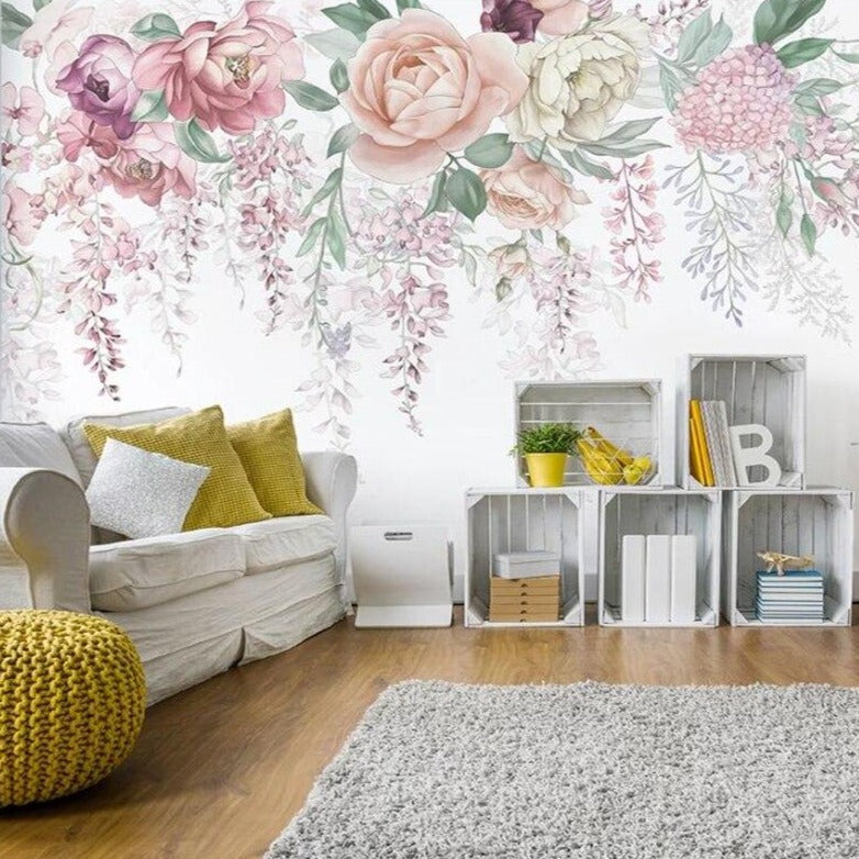 Custom Wallpaper Mural Roses Fashion Floral Wallcovering | BVM Home
