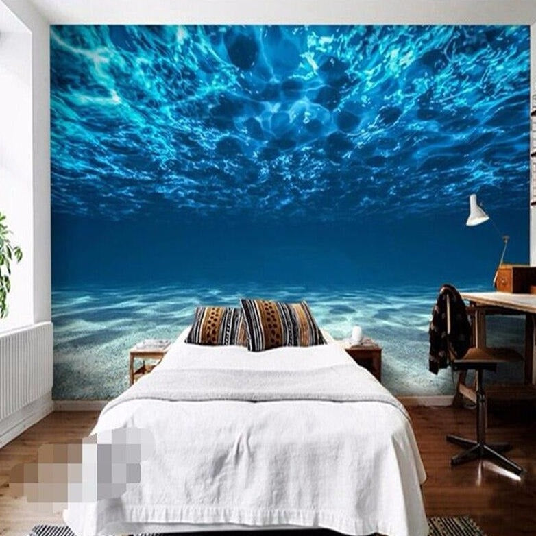 Custom Wallpaper Ceiling Mural Ocean Scenery Wall Decor | BVM Home