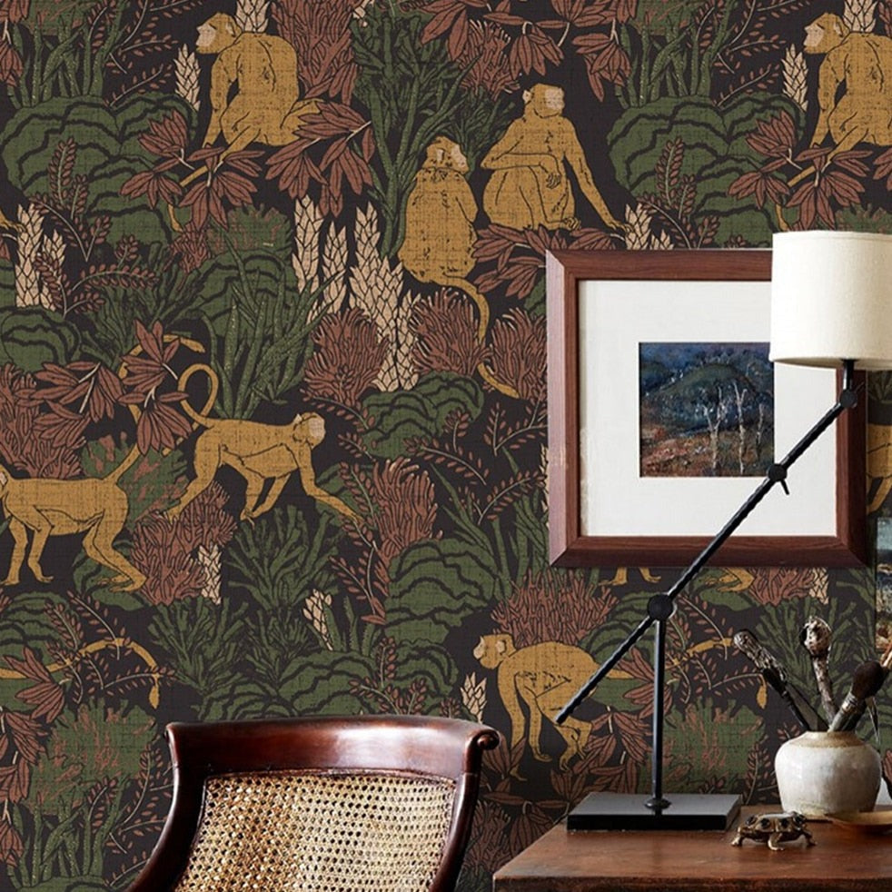Custom Mural Wallpaper Tropical Jungle Monkeys | BVM Home