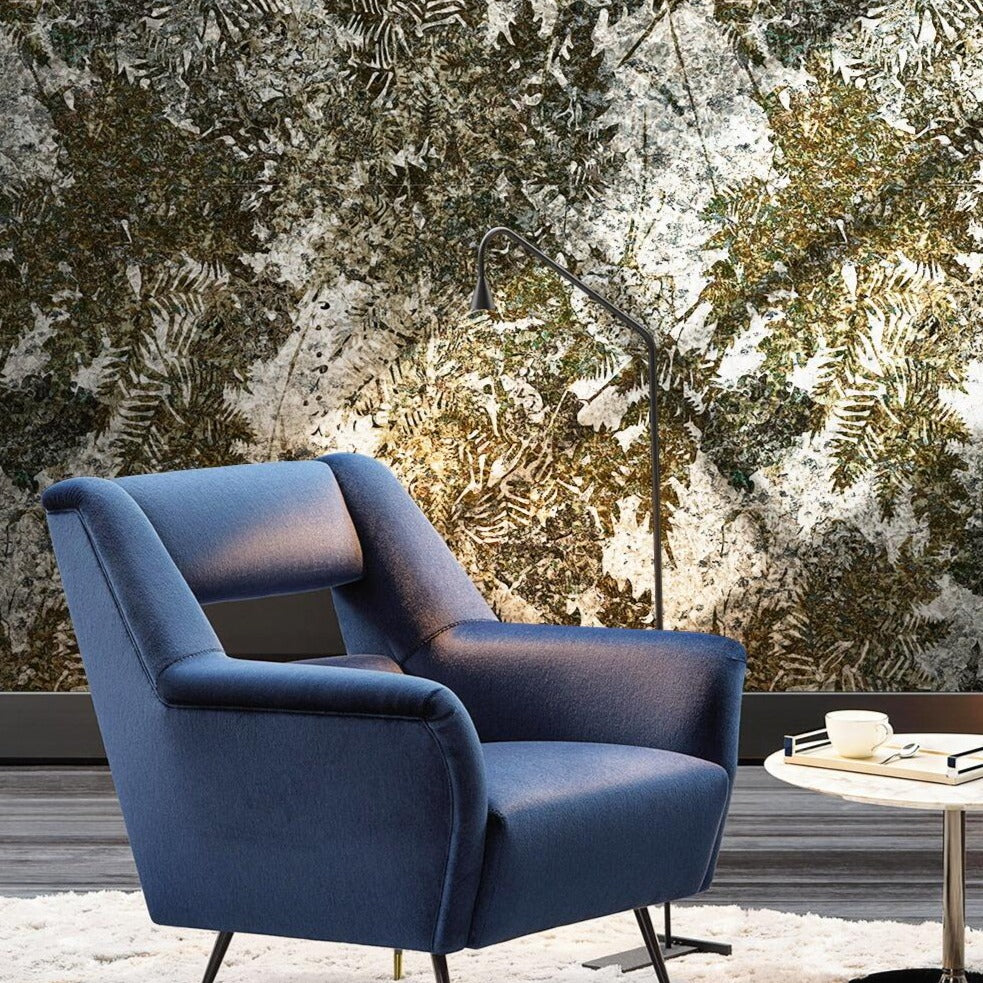 Custom Mural Wallpaper Stone Textured Tropical Leaves | BVM Home