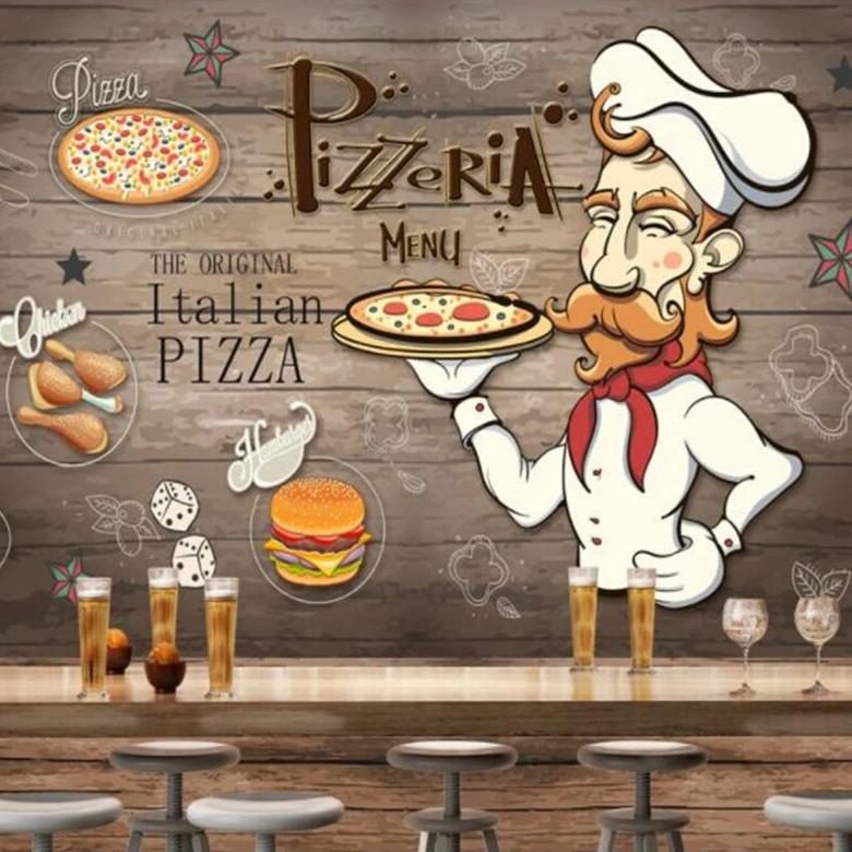 Custom Classic Wall Mural Pizza Restaurant Wallcovering | BVM Home