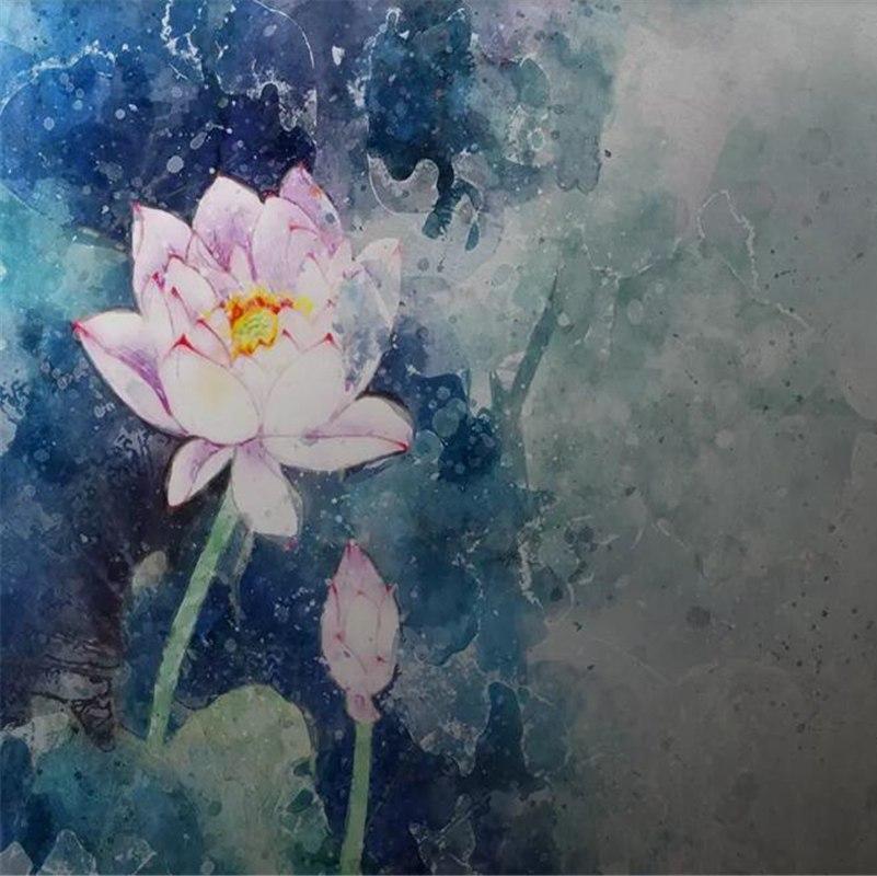 Custom Wall Mural Chinese Style Wallpaper Ink Lotus | BVM Home