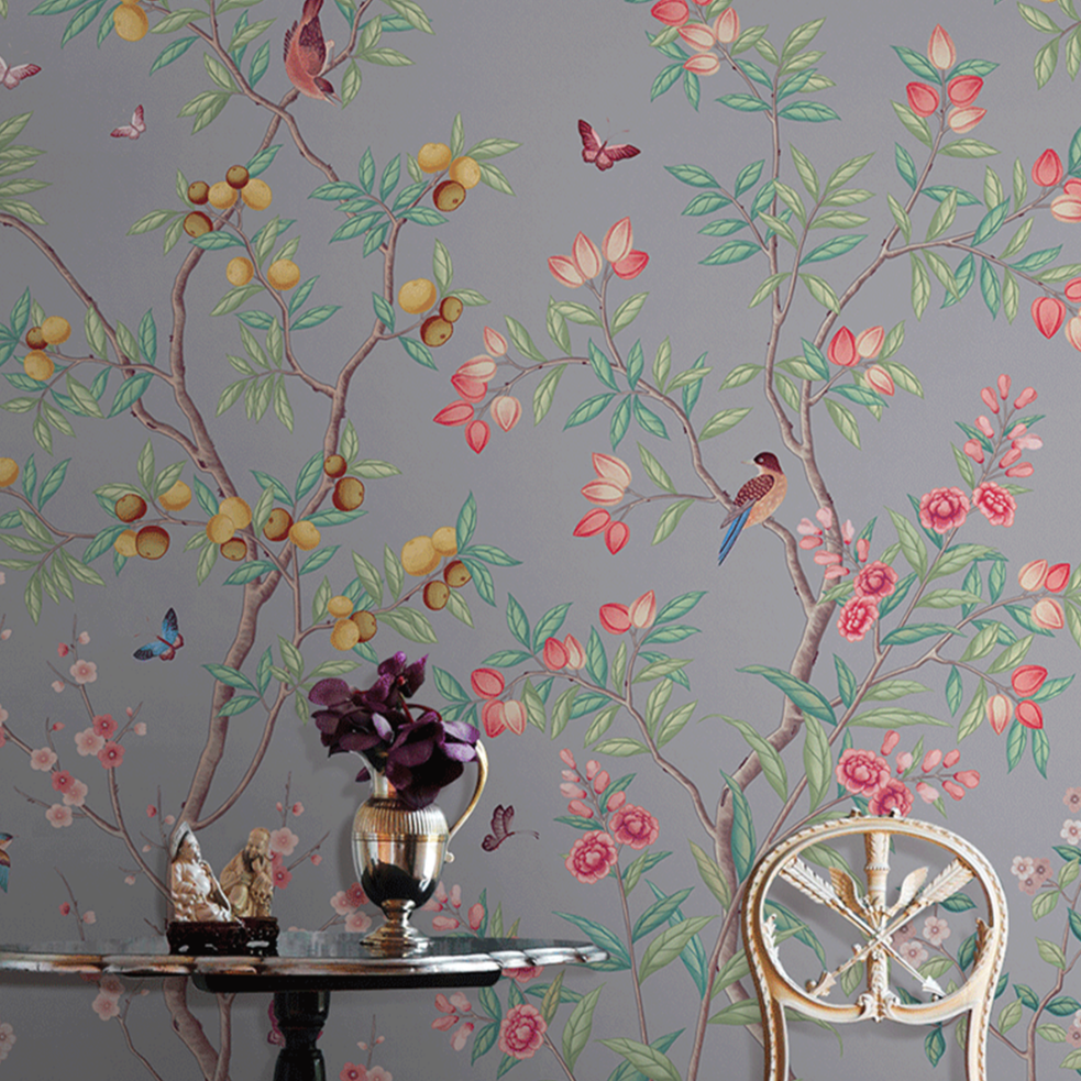 Custom Wallpaper Mural American Style Floral Bird | BVM Home