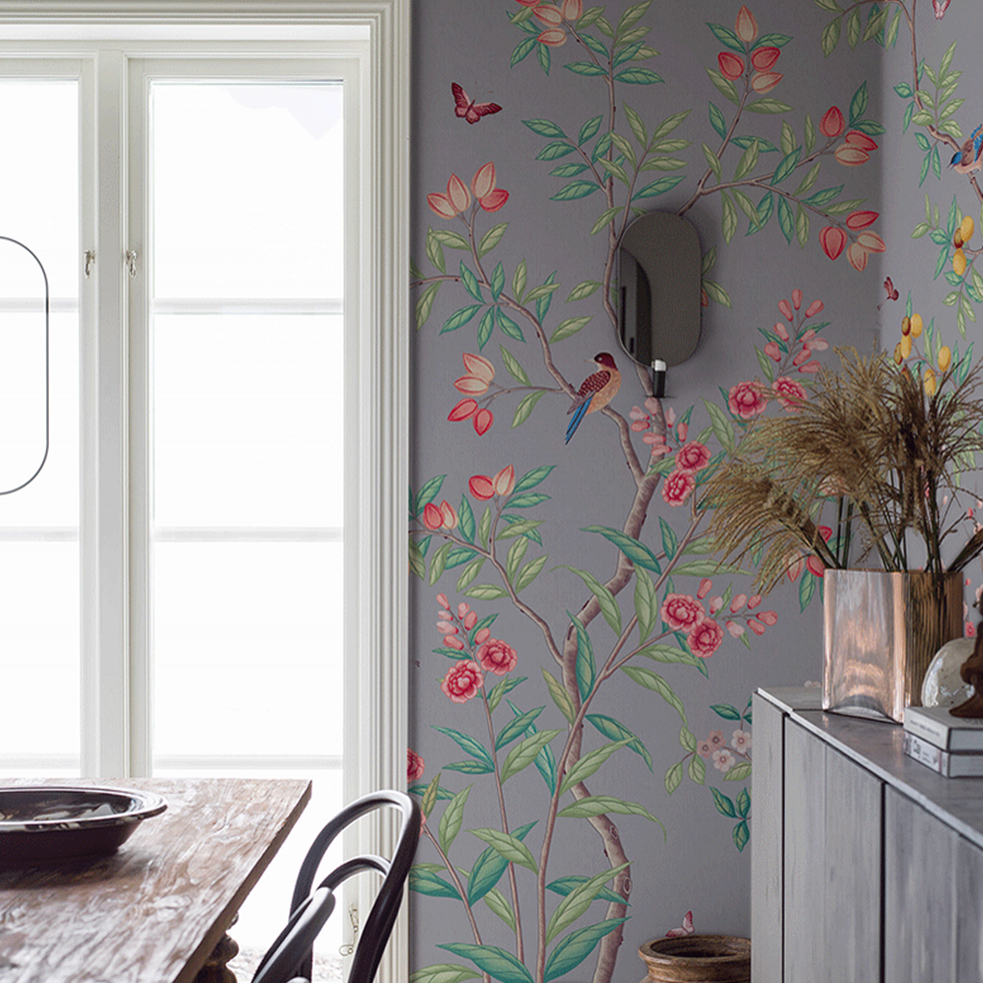 Custom Wallpaper Mural American Style Floral Bird | BVM Home