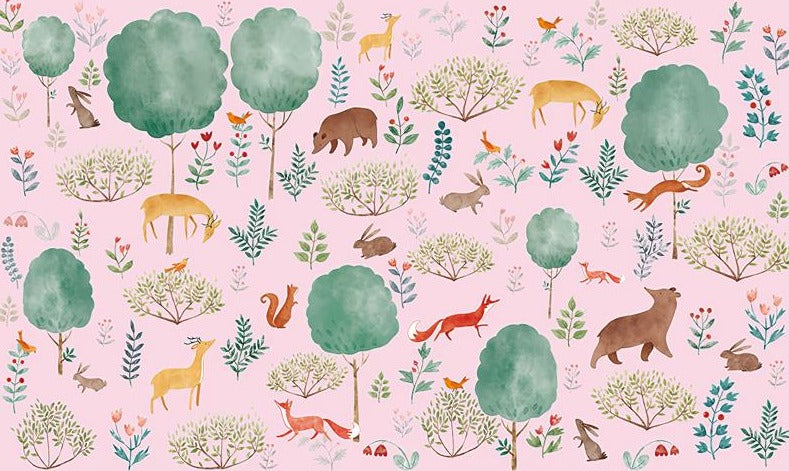 Custom Wallpaper Mural for Kids' Room Animal Forest | BVM Home