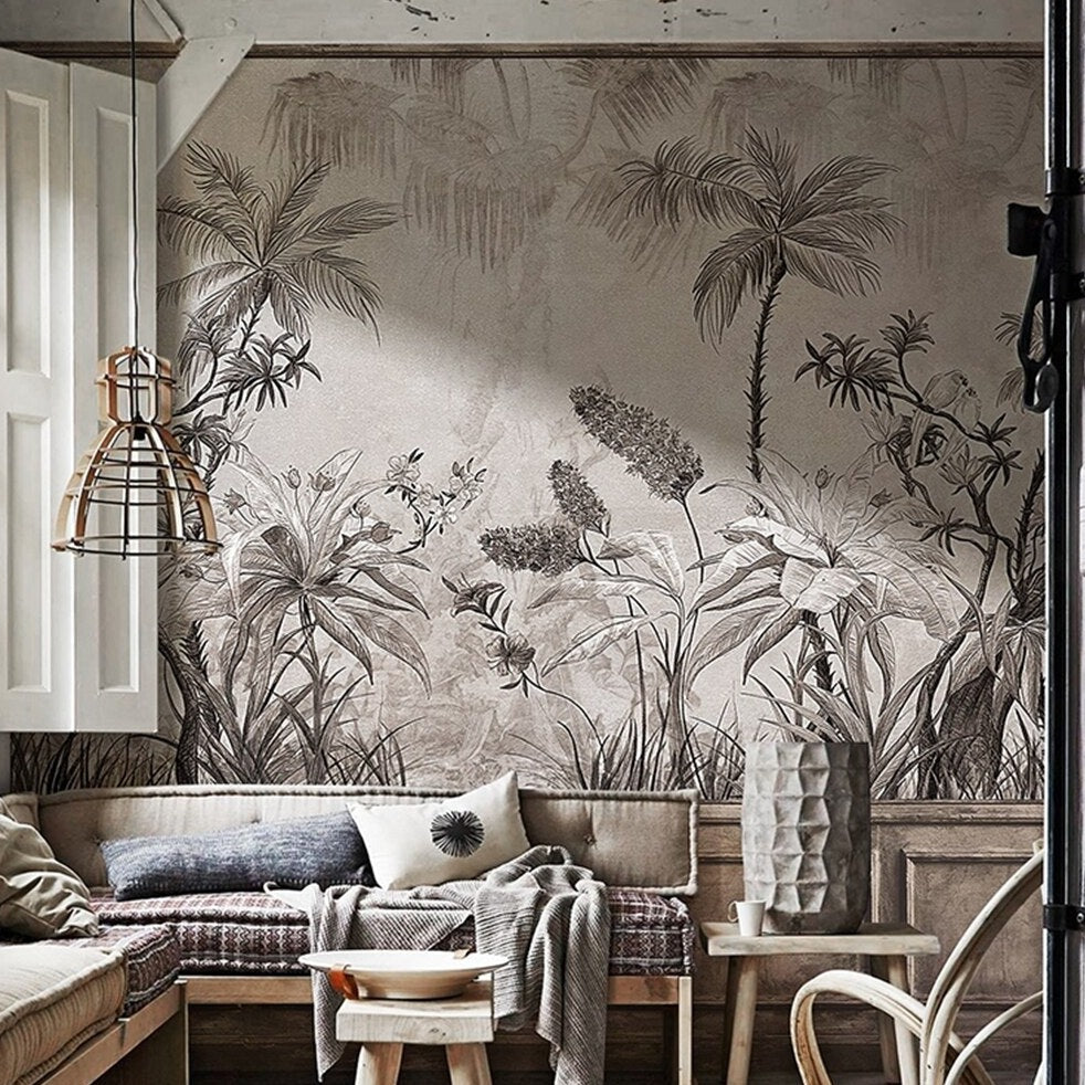 Custom Wallpaper Mural Retro Tropical Rainforest | BVM Home