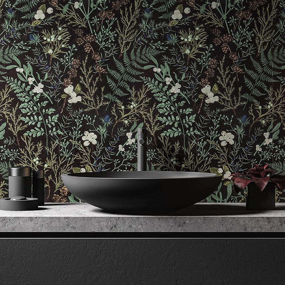 Custom Wallpaper Mural Pastoral Plant Leaves Flowers | BVM Home