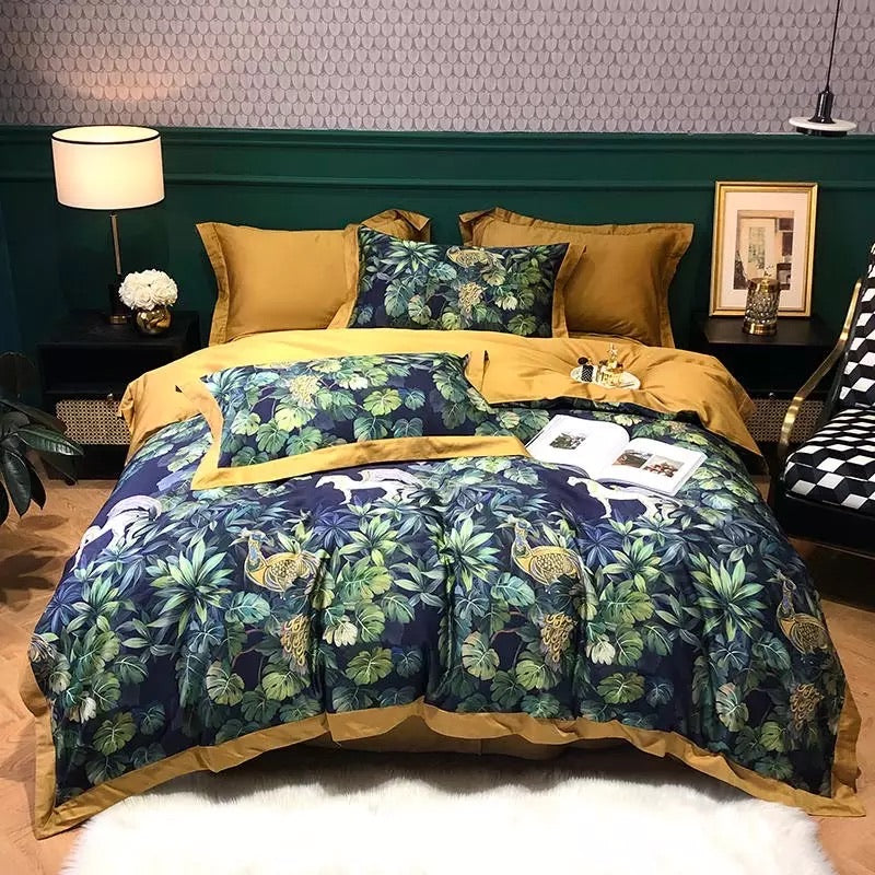 Egyptian Cotton Duvet Cover Tropical Plants Bedding Sets Bvm Home