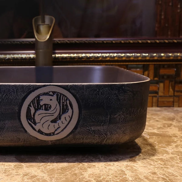 Chinese Ceramic Sink Countertop Washbasin Bathroom Vessel | BVM Home