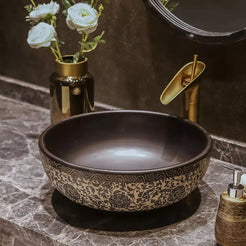Chinese Porcelain Wash Basin Art Countertop Ceramic Sink | BVM Home